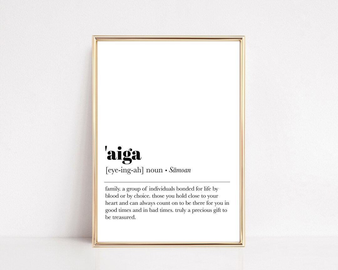 Aiga Definition Print | Family Definition Poster | Samoan Language Art ...