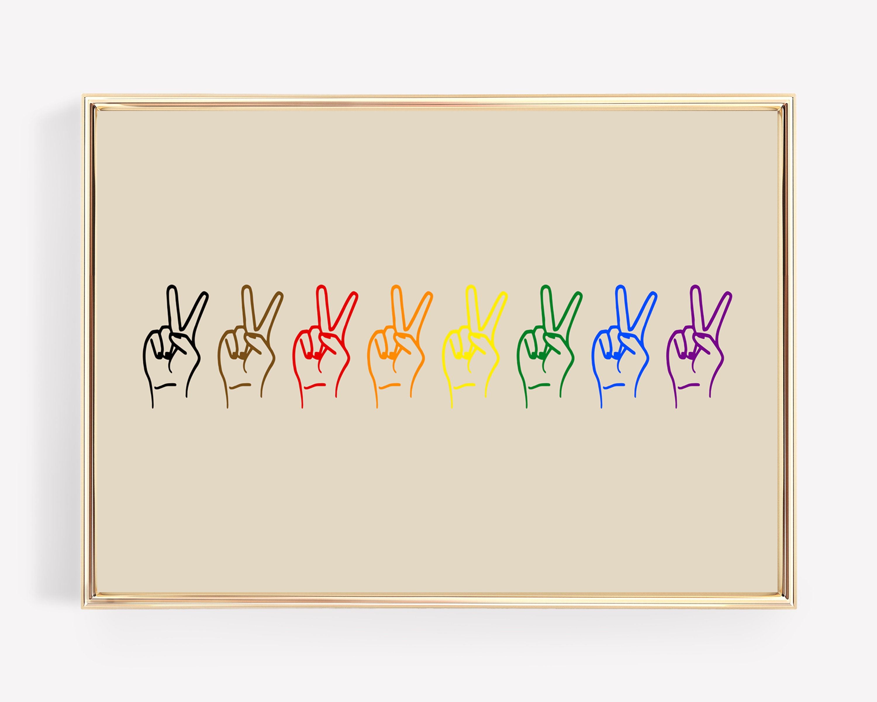 Peace Sign Print Gay Pride Decor LGBT Pride Wall Art - Etsy