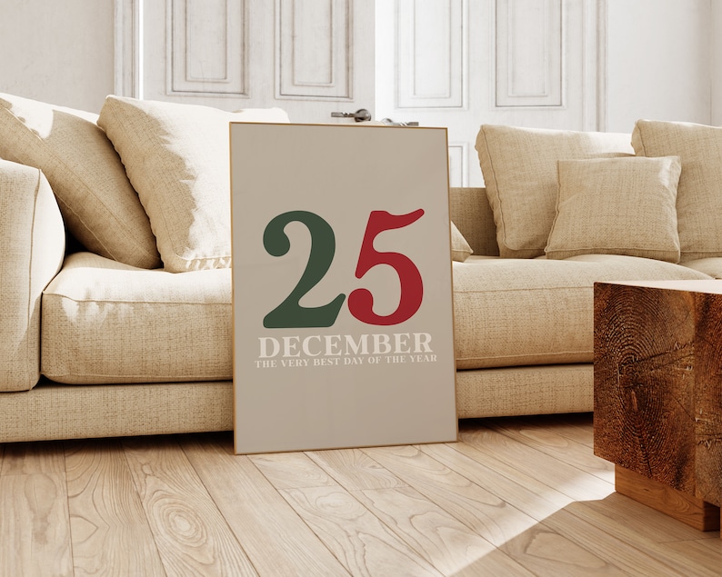 December 25 Sign | Classic Christmas Decor | Christmas Wall Art ...