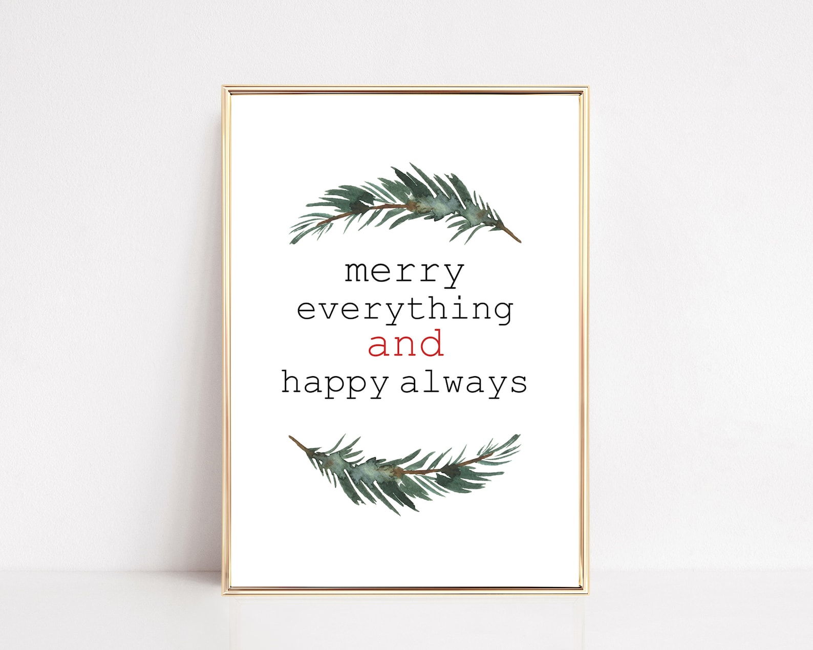 Merry Everything and Happy Always Wall Art Christmas Wall | Etsy