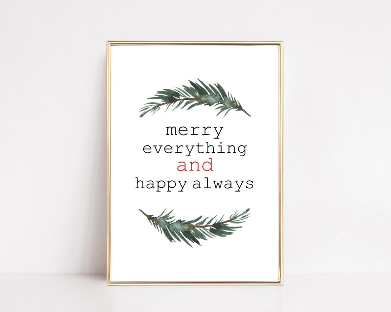 Merry Everything and Happy Always Wall Art Christmas Wall - Etsy