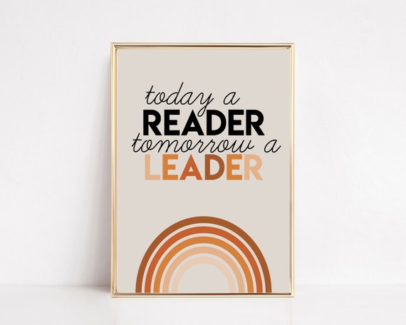 Today a Reader Tomorrow a Leader Playroom Decor Neutral | Etsy