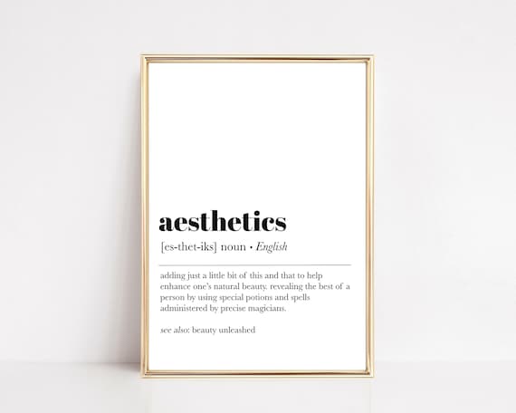 Aesthetics Definition Print Salon Decor Beauty Salon Wall | Etsy