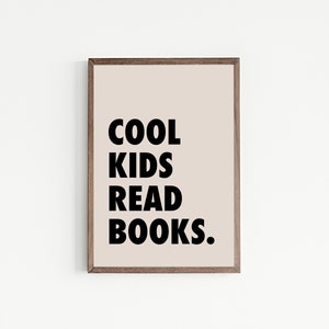 Cool Kids Read Books | Kids Reading Nook | Playroom Wall Decor ...