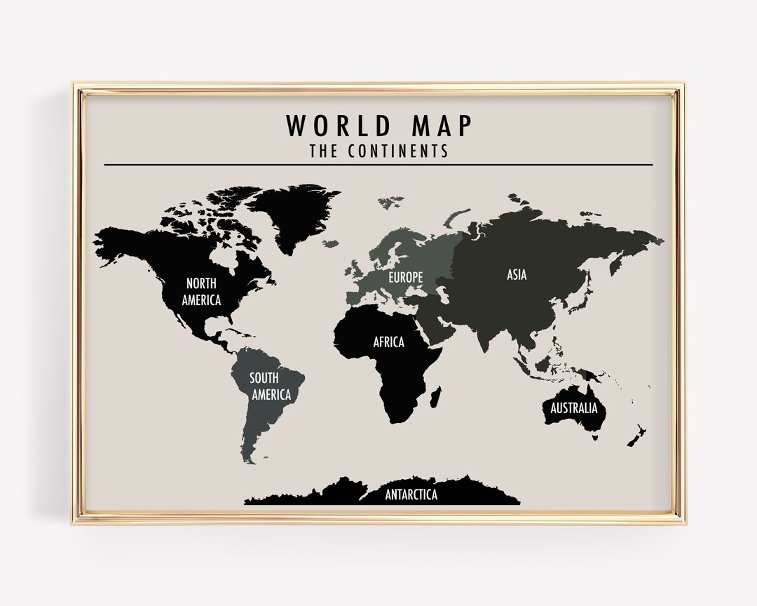 World Map Wall Art | Homeschool Decor | Printable World Map | World Map ...