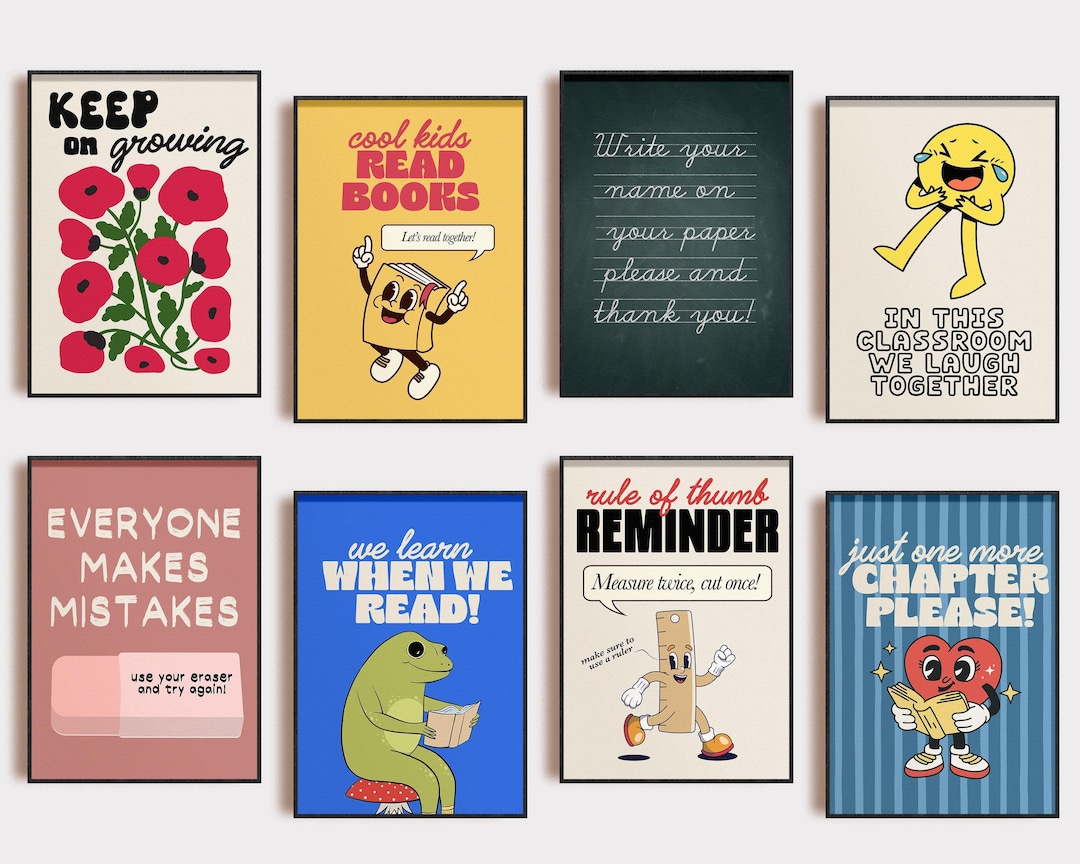 Classroom Decor Bundle Elementary | 8 EDUCATIONAL PRINTABLES | Cute ...