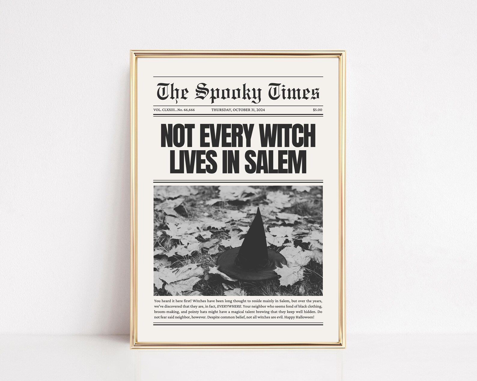 Newspaper Wall Art Set | Halloween Digital Print | Retro Halloween ...