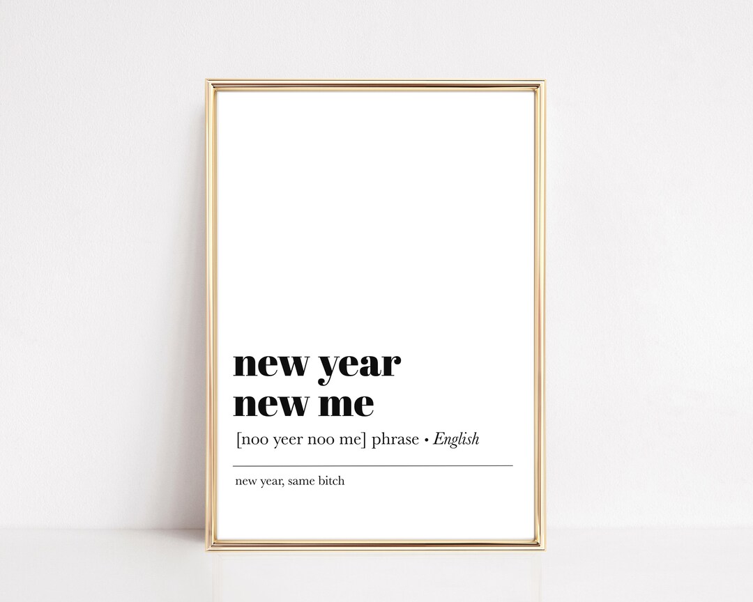 New Year New Me Definition Print New Years Eve Party Decor New Years ...
