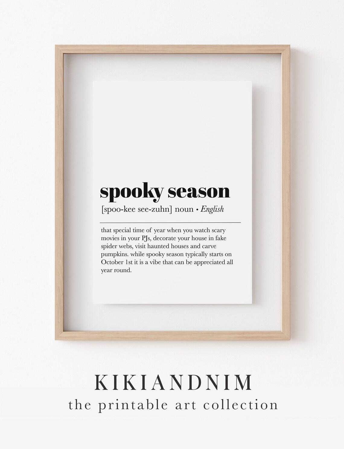 Spooky Season Definition Print Funny Halloween Decor - Etsy