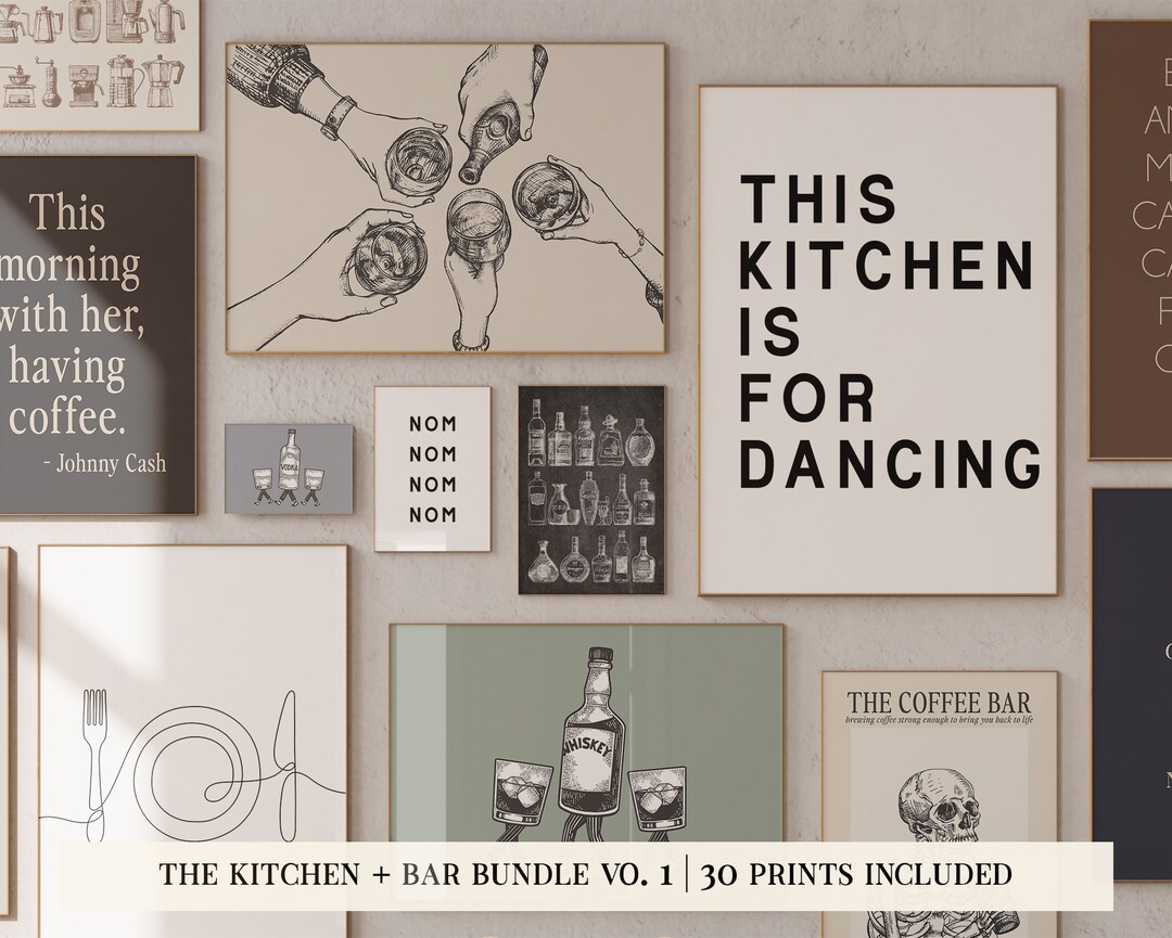 Kitchen Decor Mega Bundle | 30 KITCHEN PRINTS | Kitchen Wall Art ...
