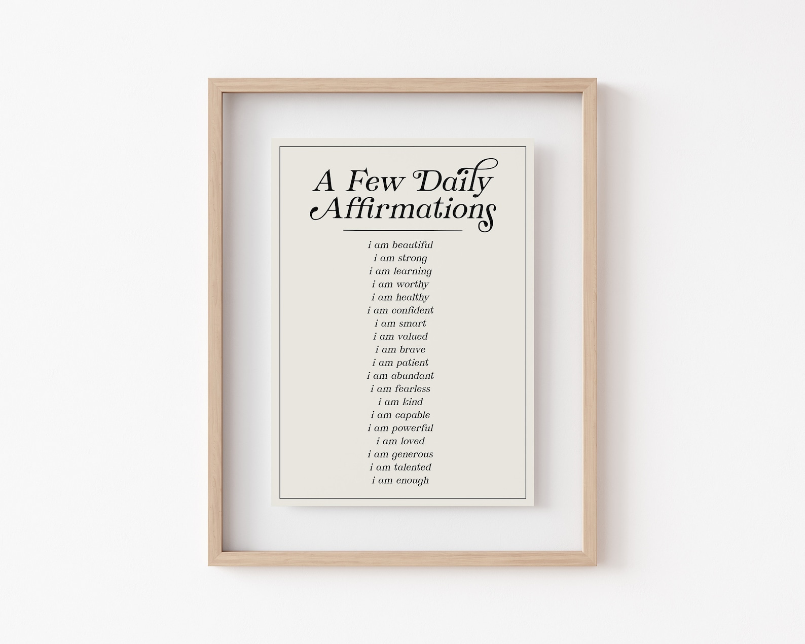 Daily Affirmations Wall Art Positive Affirmation Wall Art - Etsy