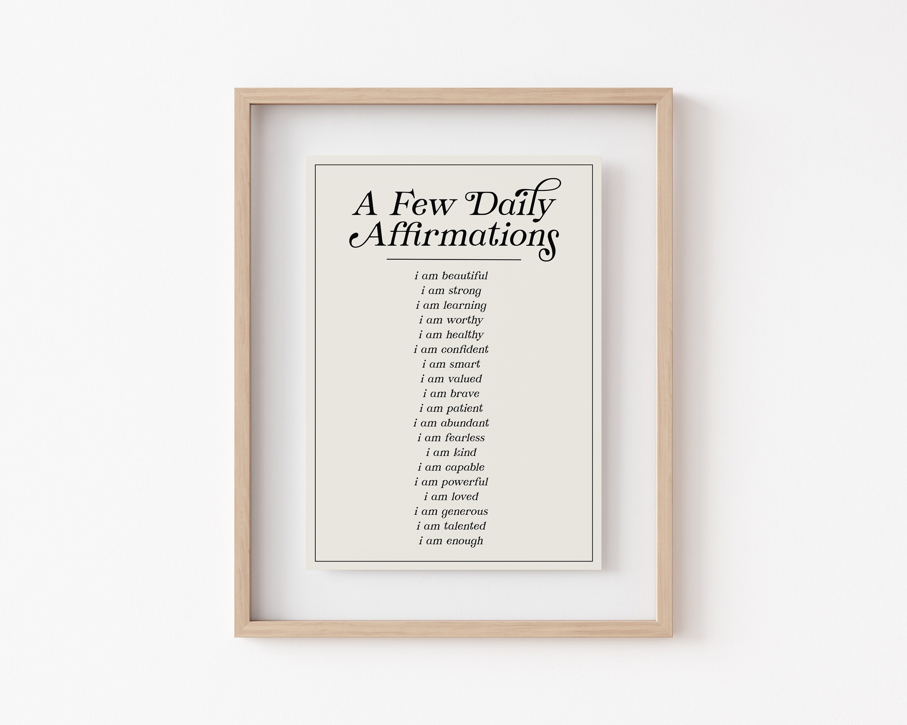 Daily Affirmations Wall Art Positive Affirmation Wall Art - Etsy