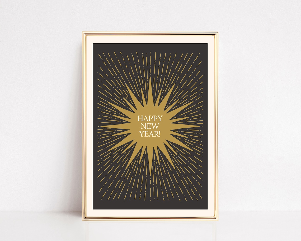 Happy New Years Print Printable New Years Eve Decor New - Etsy