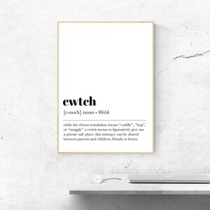 Cwtch Definition Print Welsh Sayings Welsh Print Minimal - Etsy