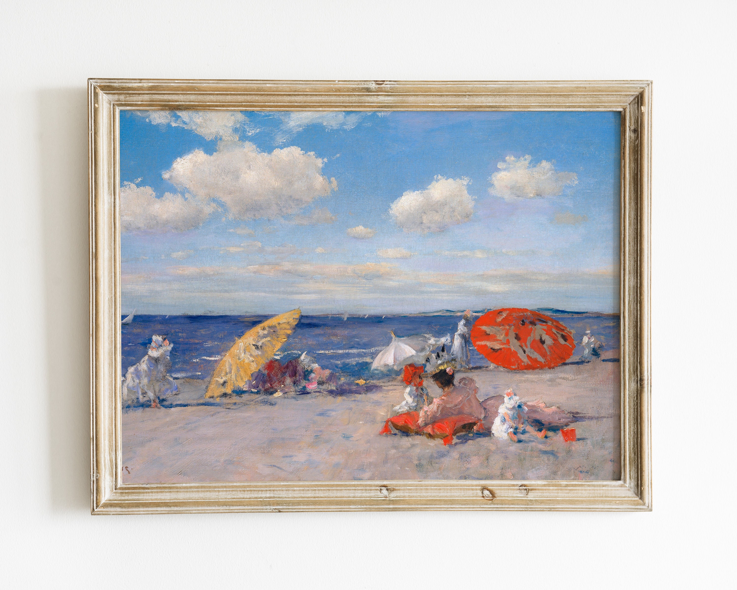 Vintage Beach Painting Vintage Art Prints Antique Wall Art | Etsy