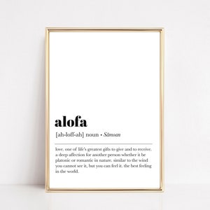 Alofa Definition Print | Love Definition Poster | Samoan Art ...