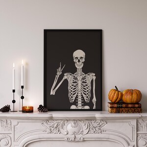 Skeleton Print | Halloween Printable Wall Art | Halloween Decor ...