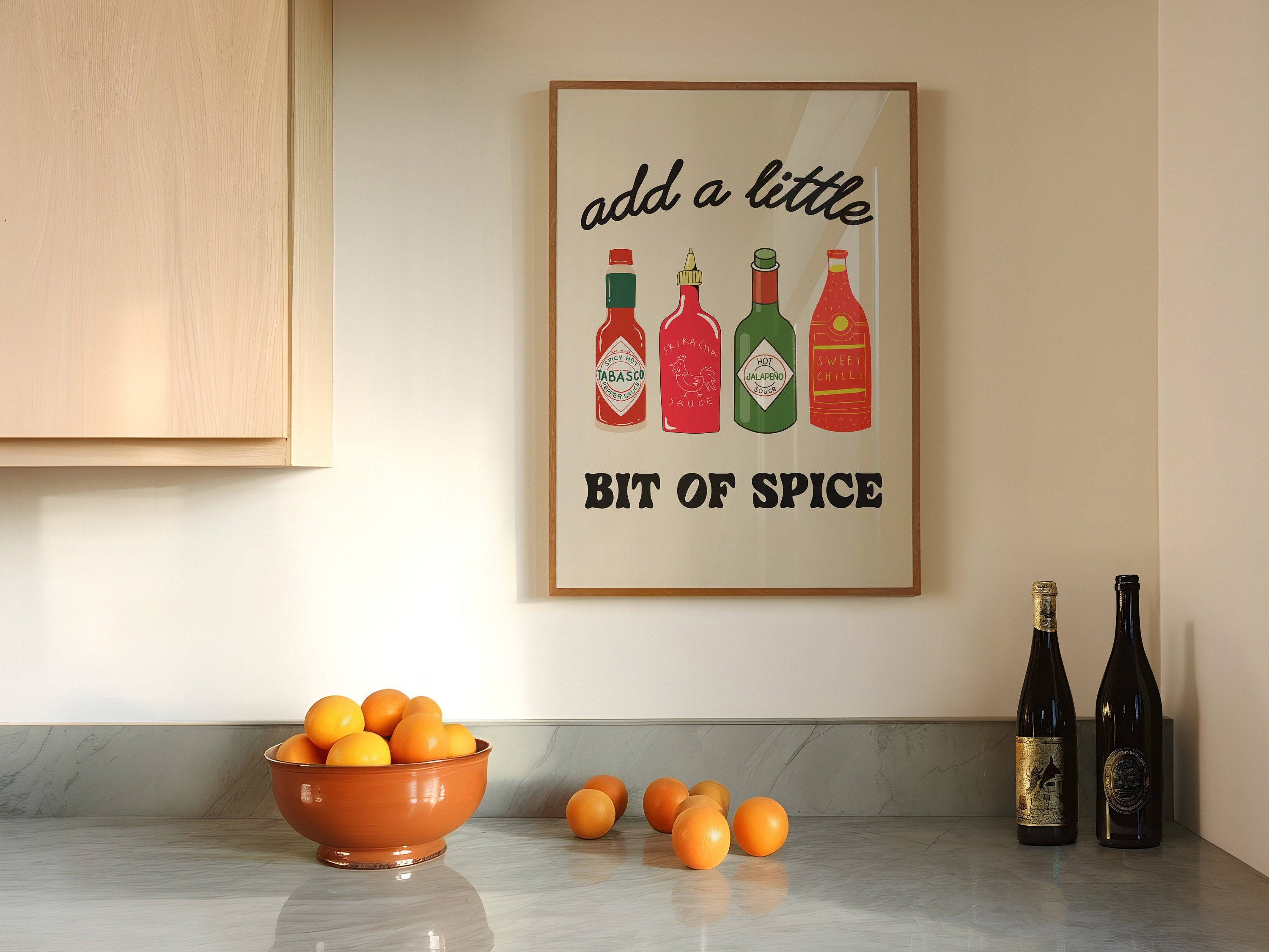 Hot Sauce Wall Art | Kitchen Print | Food Art Print | Cute Kitchen ...