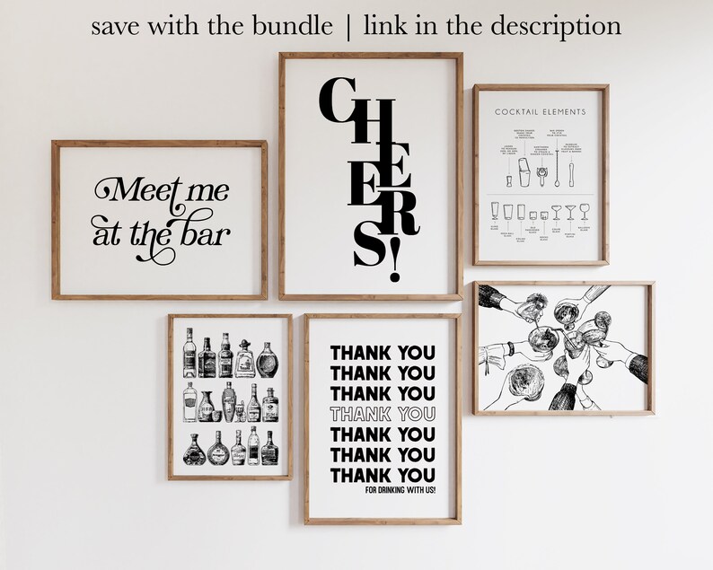Cheers Print Bar Cart Wall Decor Cheers Sign Cheers - Etsy
