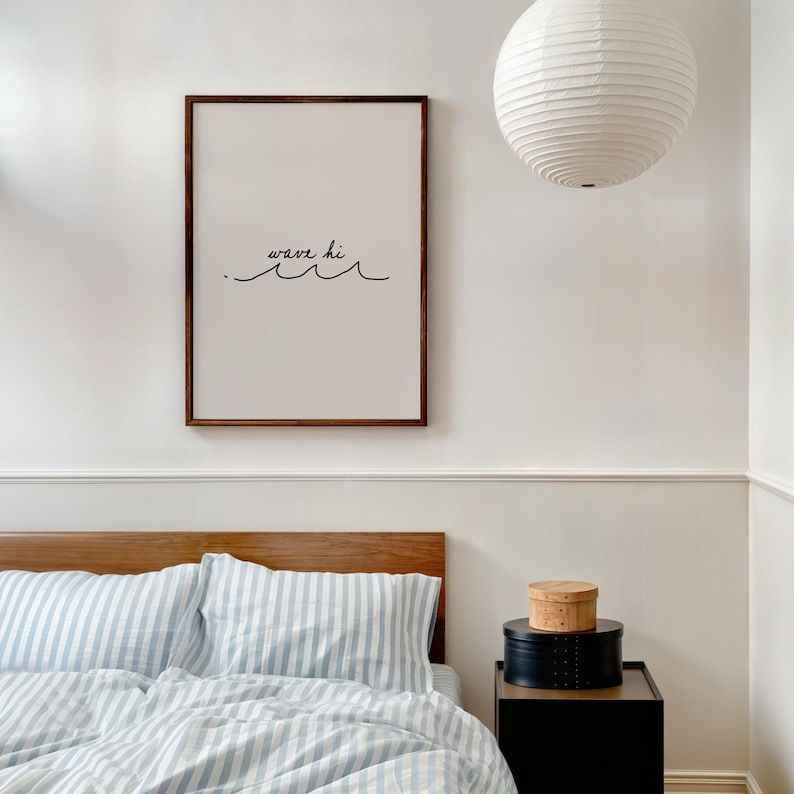 Wave Hi Print | Beachy Nursery Decor | Trendy Wall Art | Hand-drawn ...