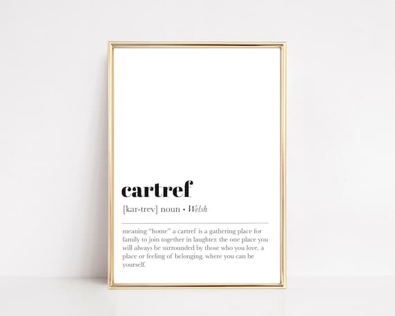 Cartref Definition Print Welsh Print Home Definition | Etsy
