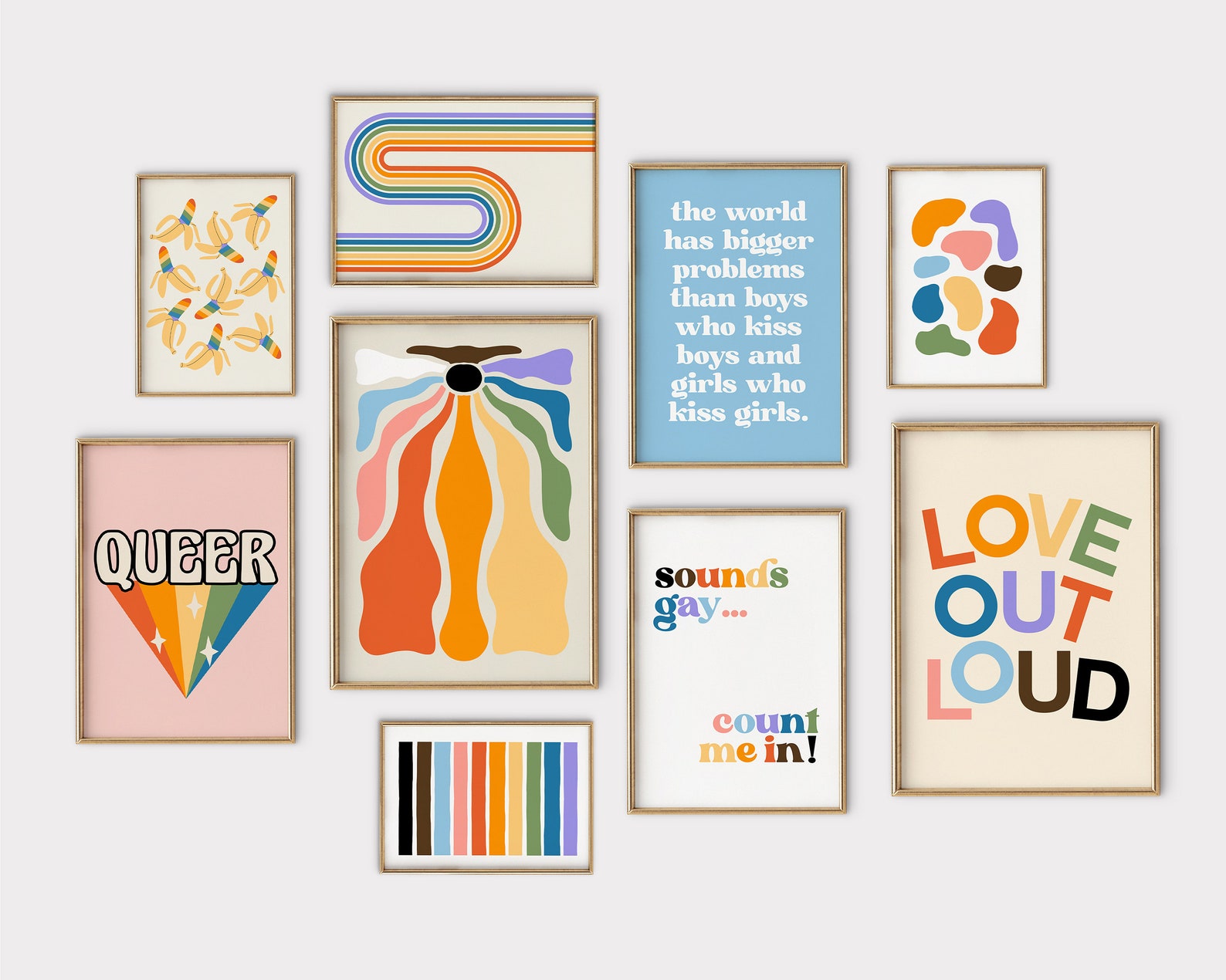 Pride Wall Art | 9 PRINTABLES | Subtle Pride Decor | Queer Art | LGBTQ ...