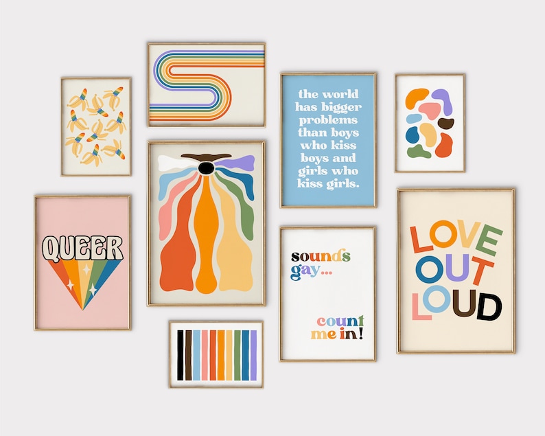 Pride Wall Art 9 PRINTABLES Subtle Pride Decor Queer Art - Etsy