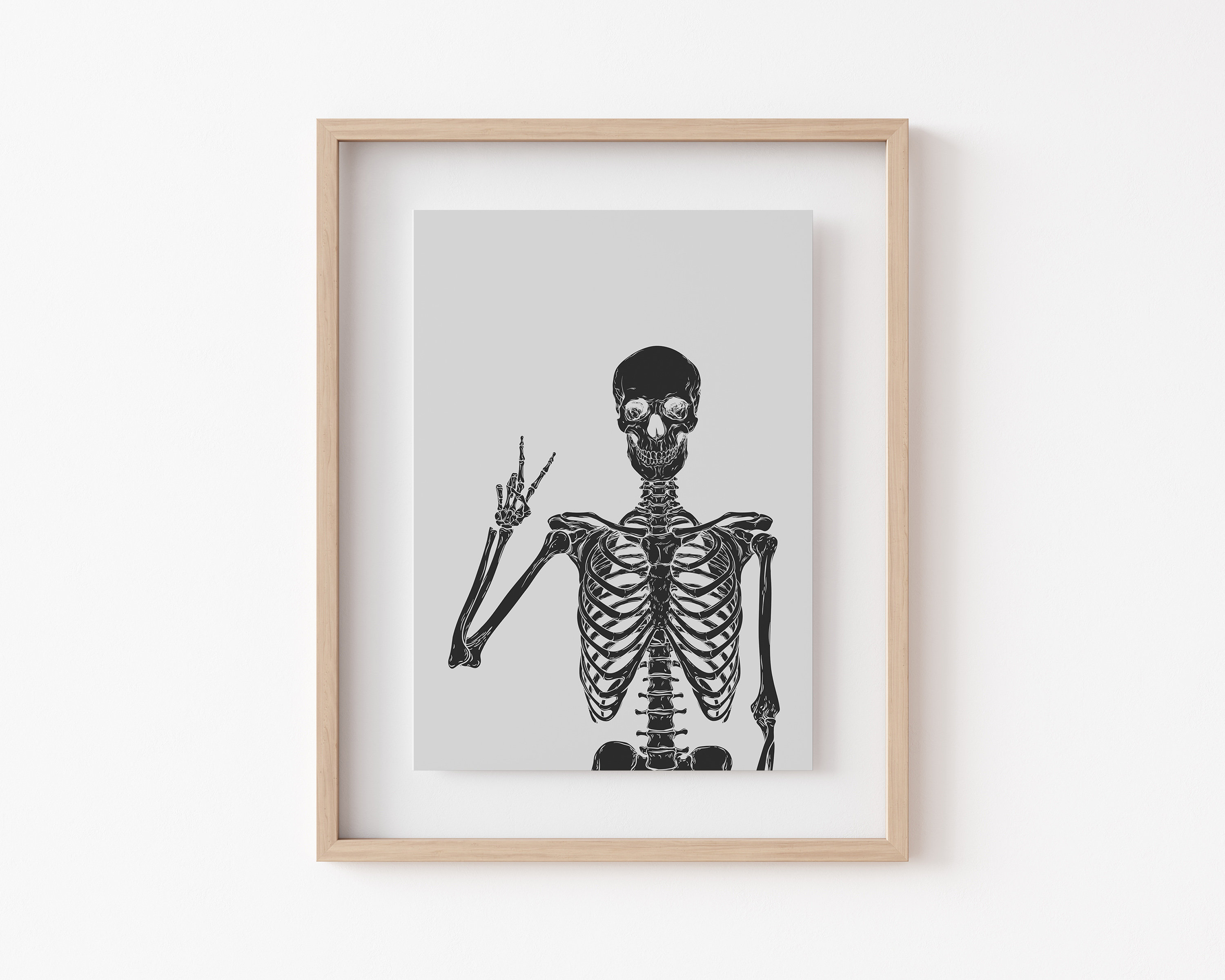 Halloween Printable Wall Art Halloween Skeleton Print | Etsy