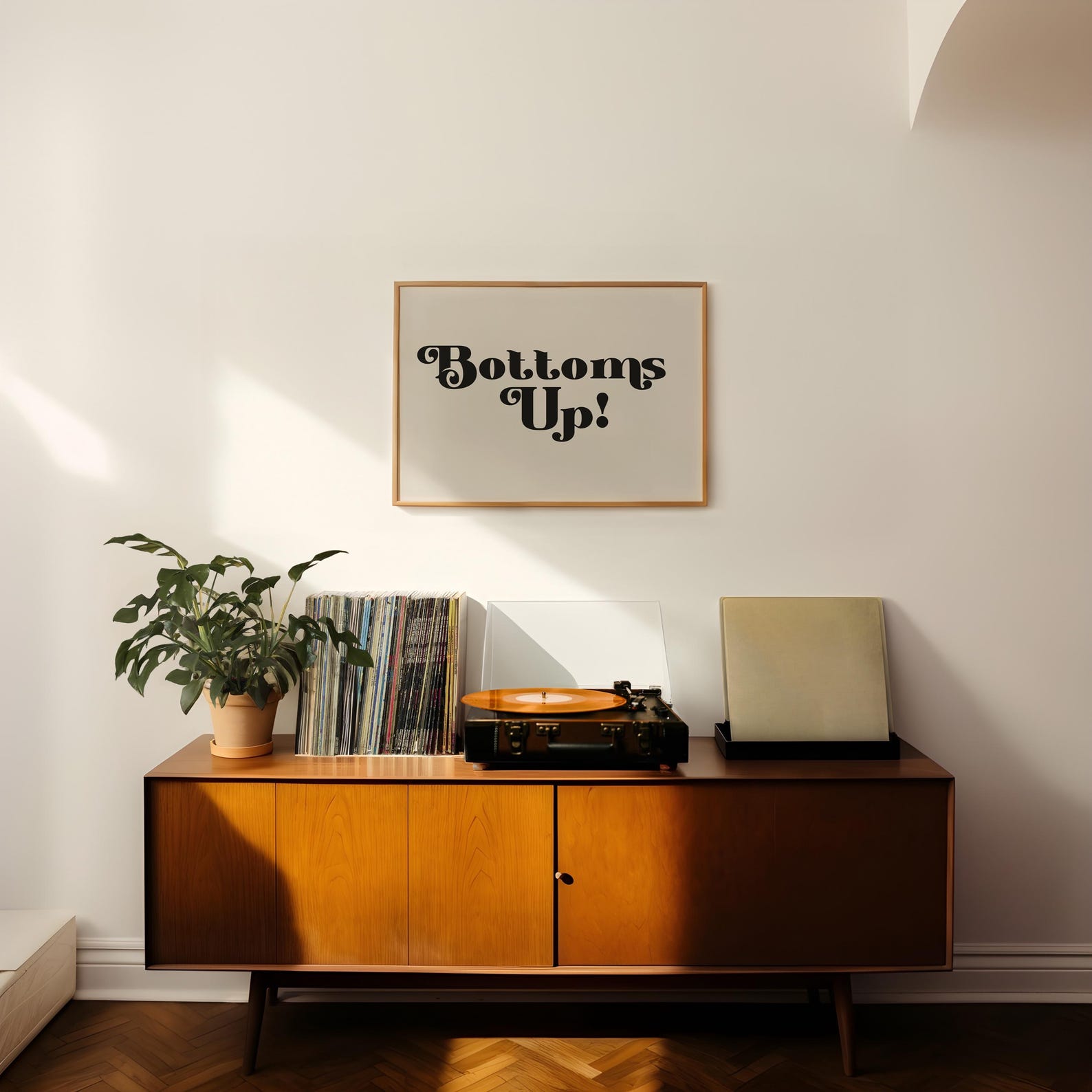 Bottoms up Retro Bar Cart Print | Cocktail Art | KIKIANDNIM | Digital ...