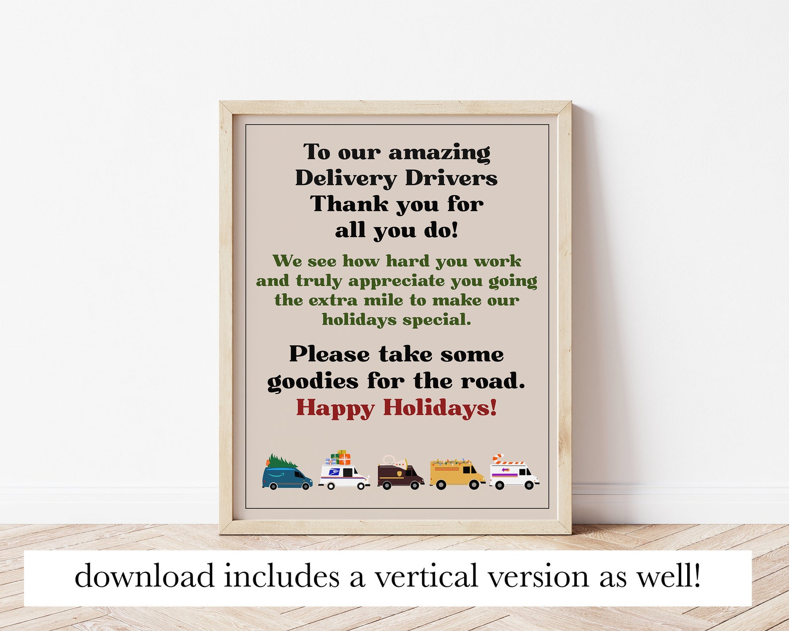Delivery Driver Snack Sign 8x10 Delivery Driver Thank You - Etsy