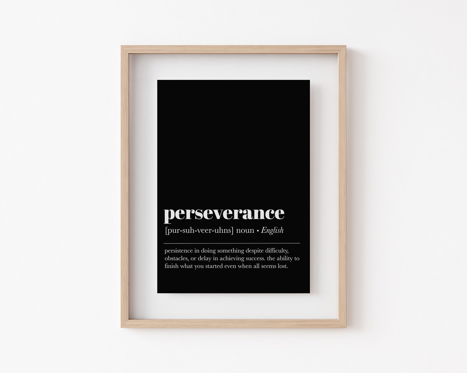 Perseverance Definition Printable Wall Art Office Wall Art | Etsy