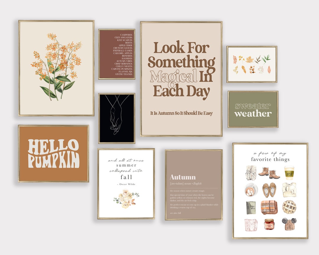 Fall Gallery Wall Set Set of 10 PRINTABLES Fall Prints Fall Wall Art ...