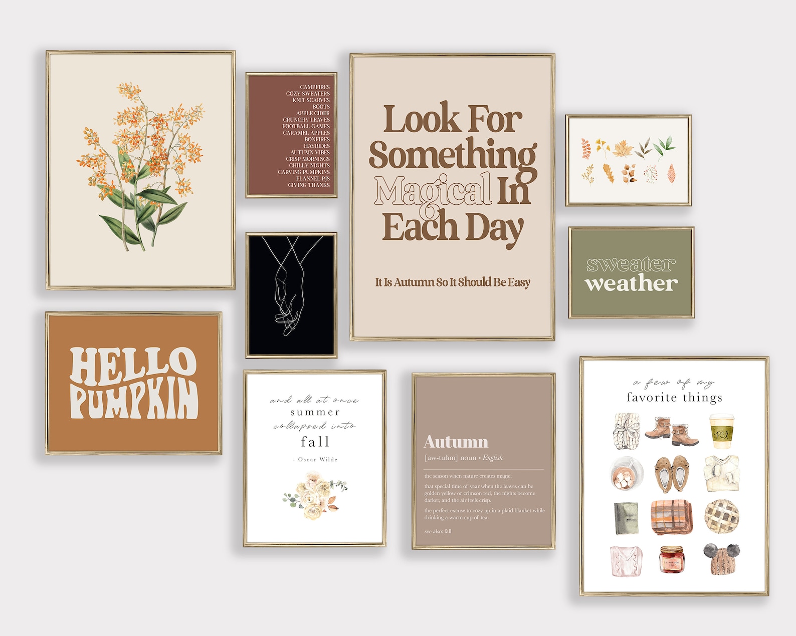 Fall Gallery Wall Set Set of 10 PRINTABLES Fall Prints - Etsy