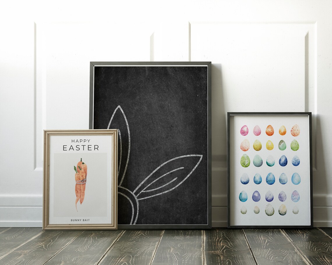 Easter Printable Wall Art Boho Easter Decor Easter Bunny - Etsy
