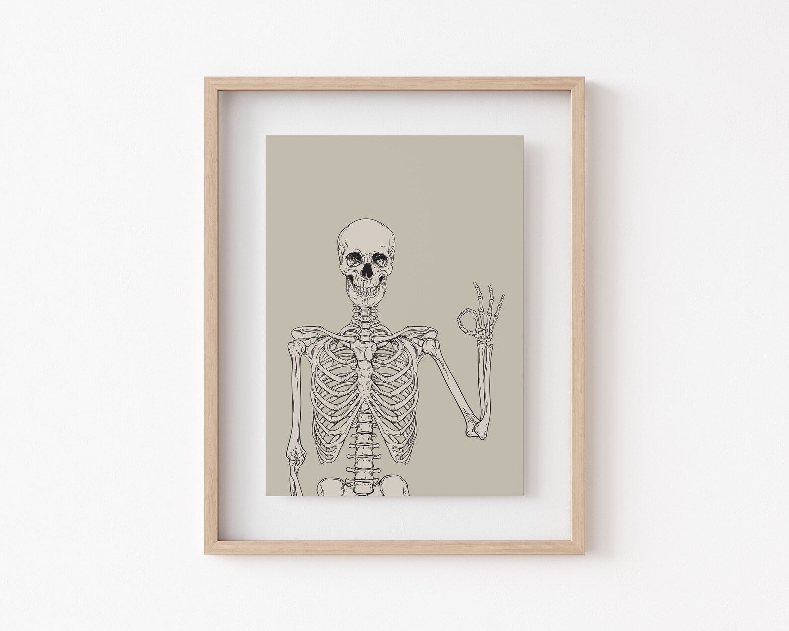Boho Halloween Decor | Set of 6 Skeleton Prints | Halloween Prints ...