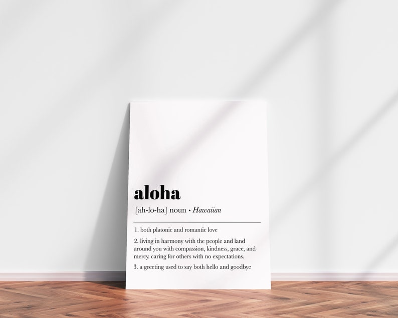 Aloha Definition Print Hawaiian Wall Art Aloha Vibes Print - Etsy