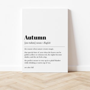 Autumn Definition Print | Autumn Wall Art | Fall Home Decor | Autumn ...