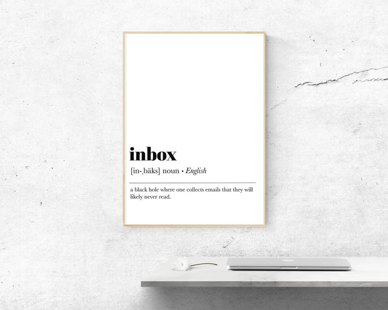 Funny Home Office Decor | Inbox Definition Print | Office Wall Art ...