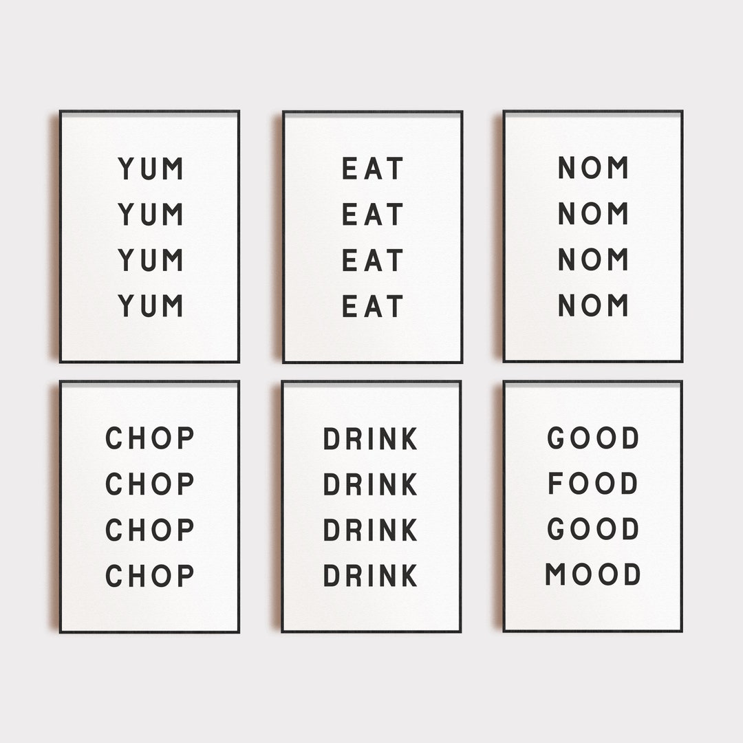 Kitchen Prints 6 PRINTABLES Kitchen Decor Kitchen Wall Art Dining Room ...