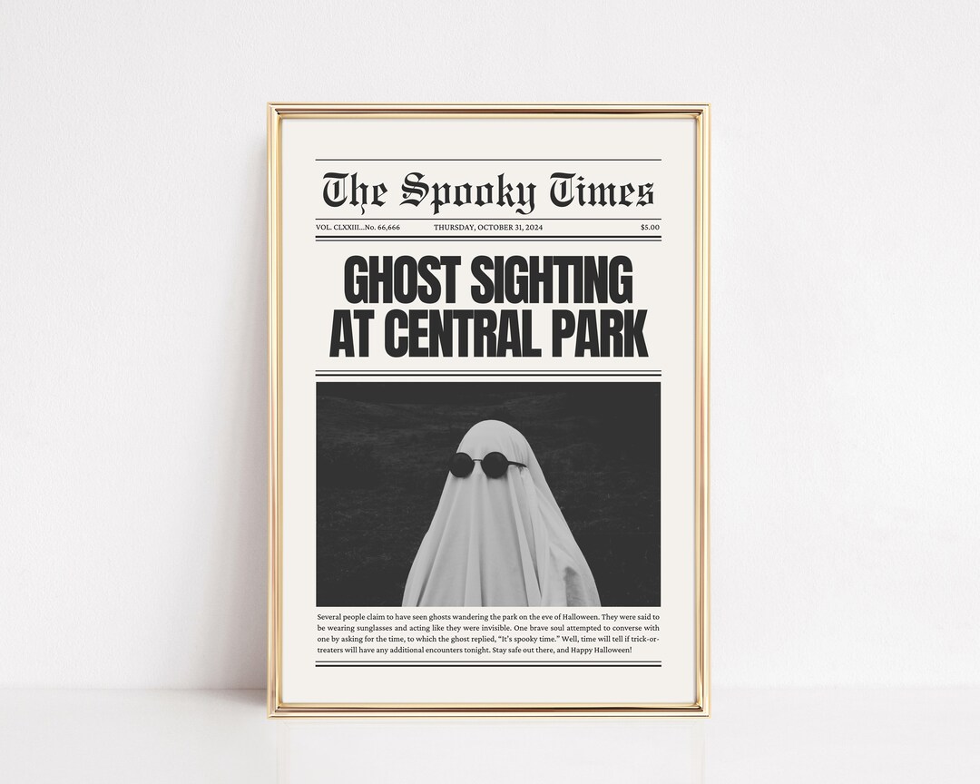 Halloween Digital Print Newspaper Wall Art Retro Halloween Decor ...