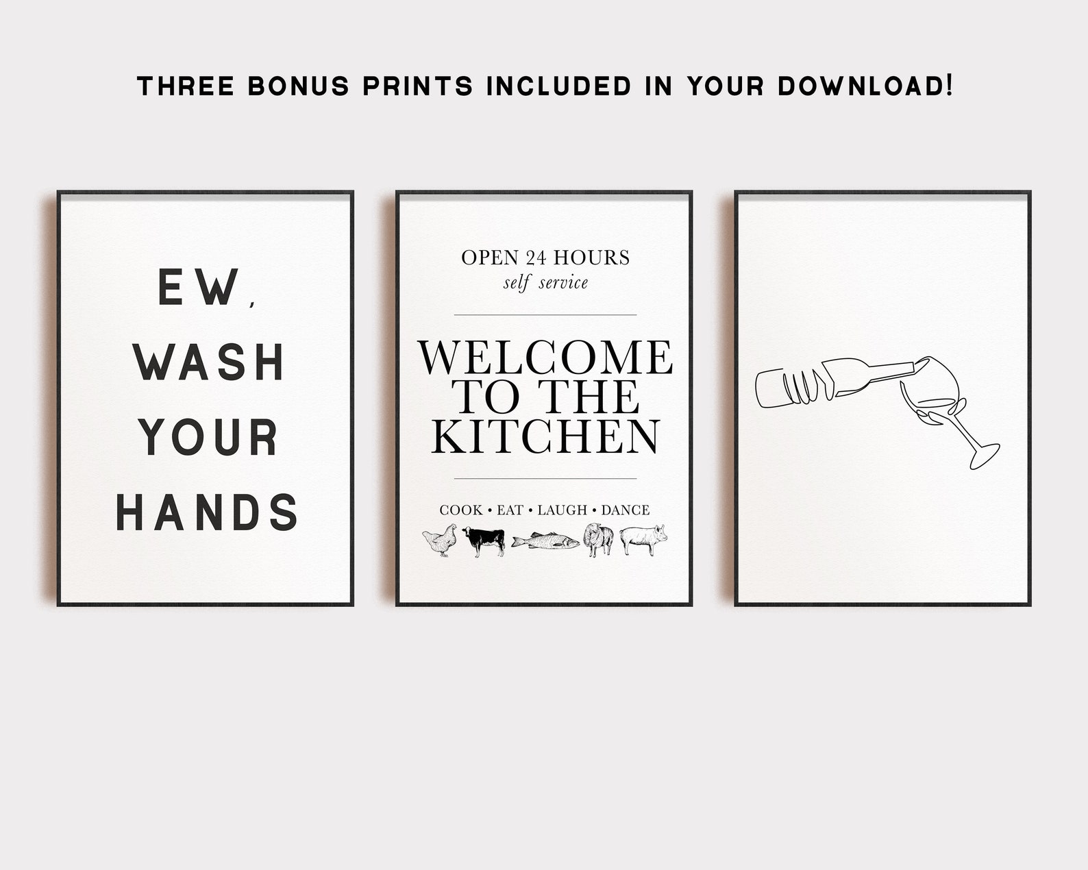 Kitchen Print Set of 10 PRINTABLES Kitchen Wall Art - Etsy UK