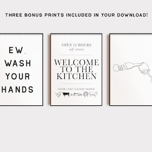 Kitchen Print Set of 10 PRINTABLES | Kitchen Wall Art | Kitchen Gallery ...