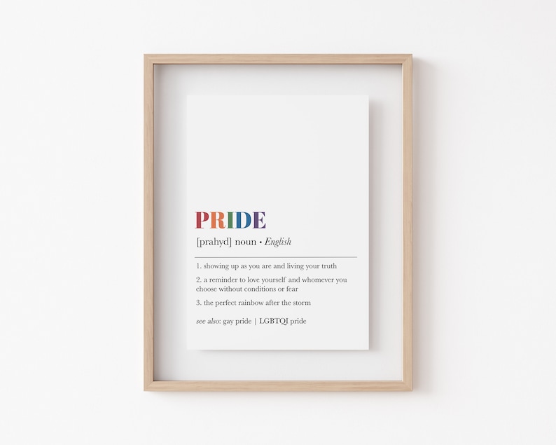 Pride Definition Print Coming Out Gift LGBTQ Gift Pride - Etsy