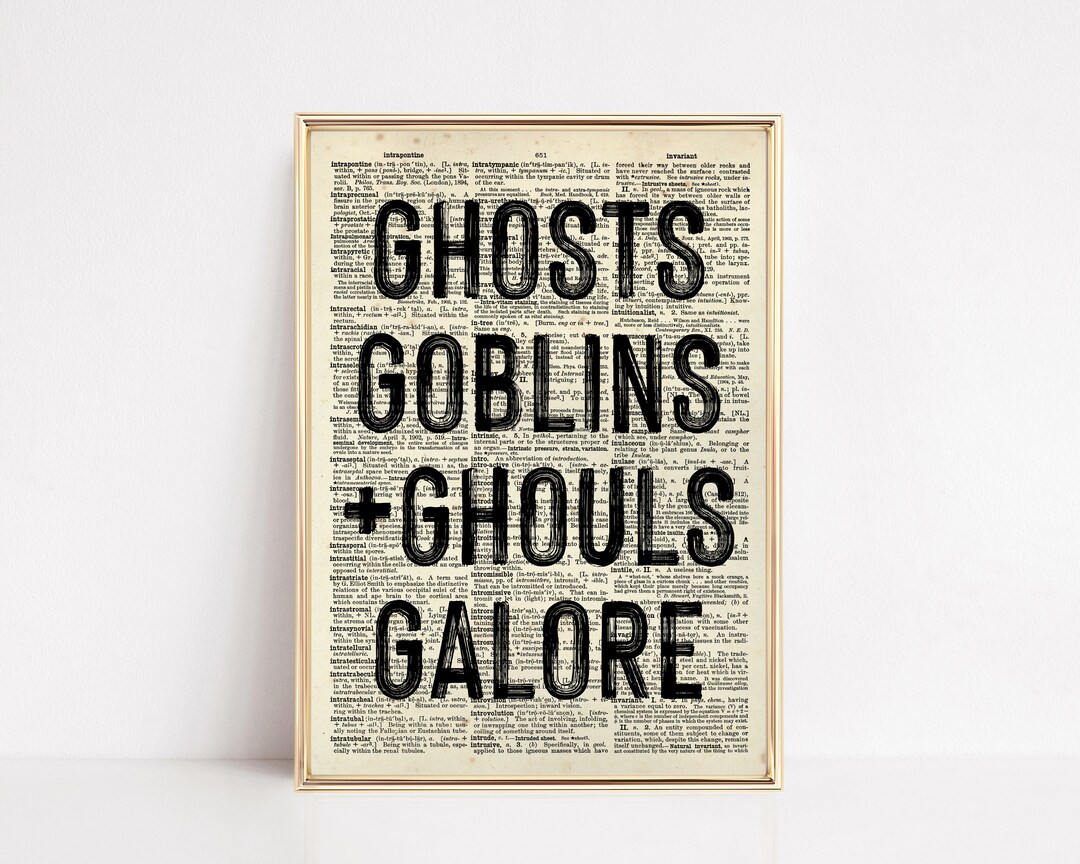 Book Page Art | Vintage Halloween Decor | Ghost Art | Spooky Decor ...