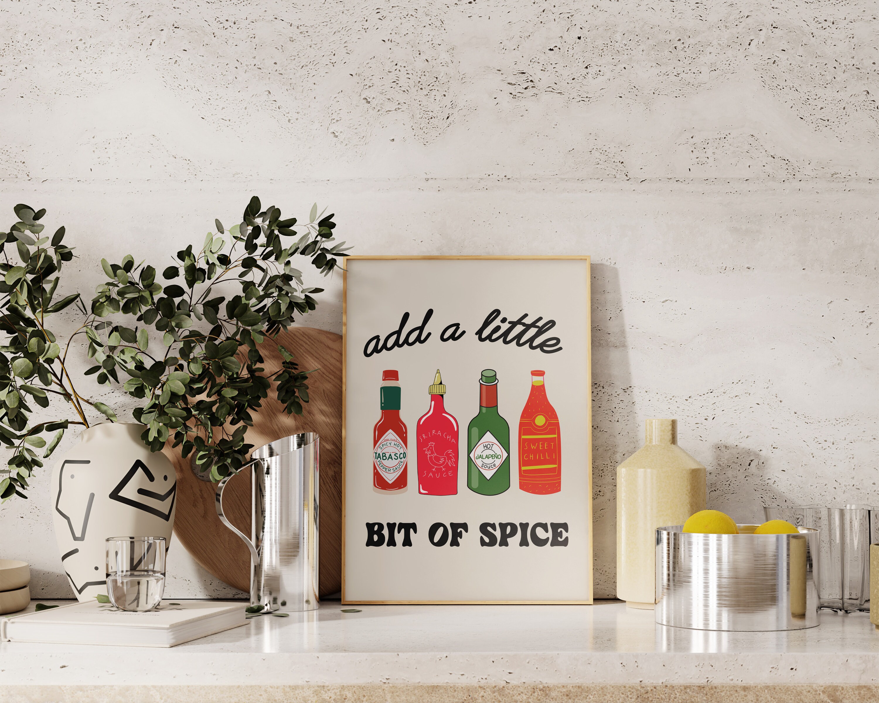Hot Sauce Wall Art | Kitchen Print | Food Art Print | Cute Kitchen ...