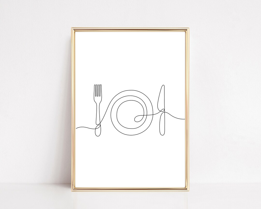 Kitchen Wall Art | Kitchen Decor | Line Art | Kitchen Print | Kitchen ...