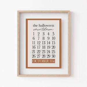 Halloween Countdown Printable Halloween Decor Halloween - Etsy