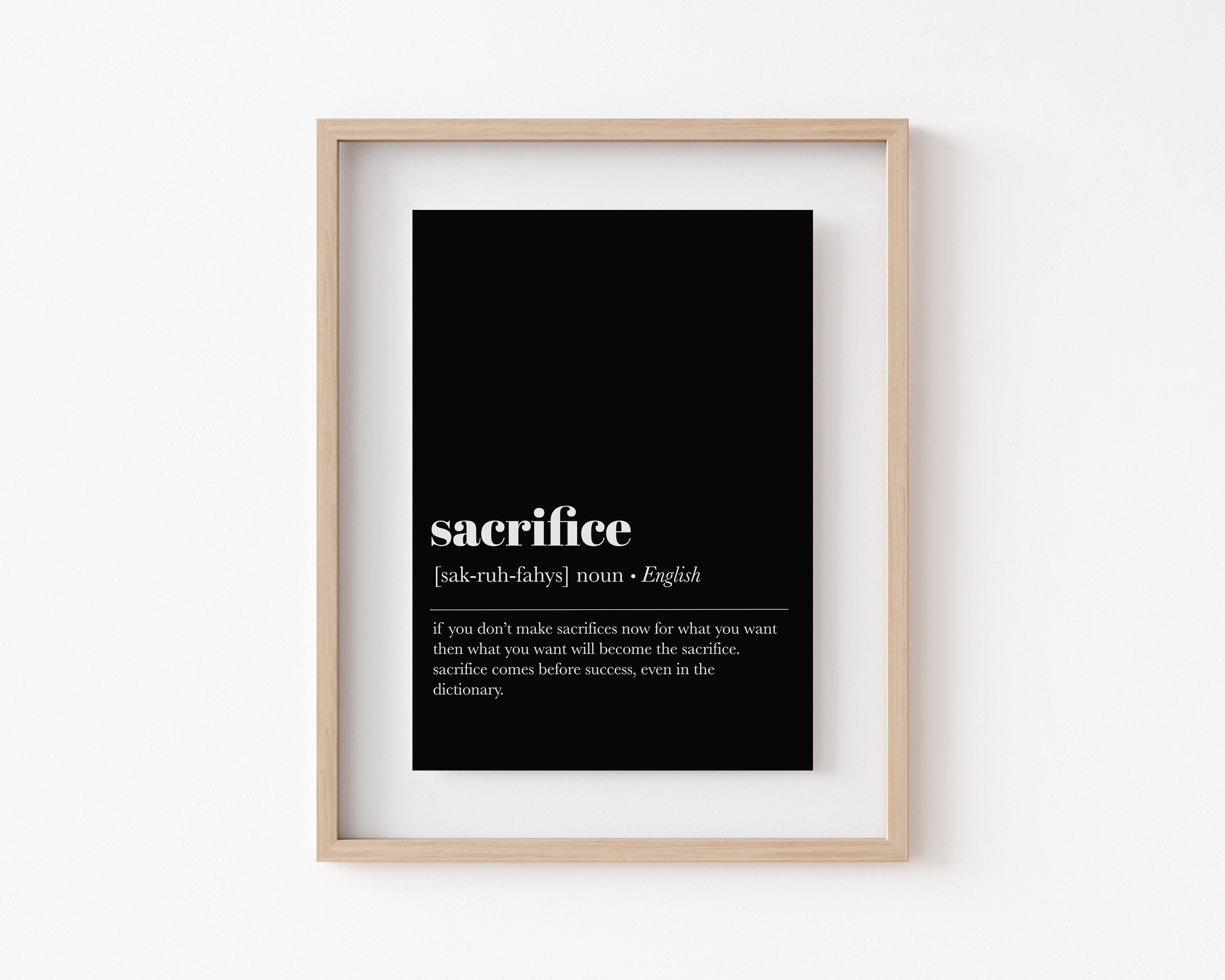 Sacrifice Definition Printable Wall Art Office Wall Art | Etsy