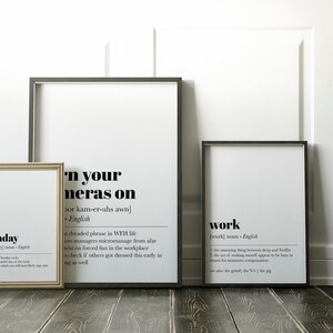 Funny Office Decor Work Definition Print Office Wall Art Definition ...