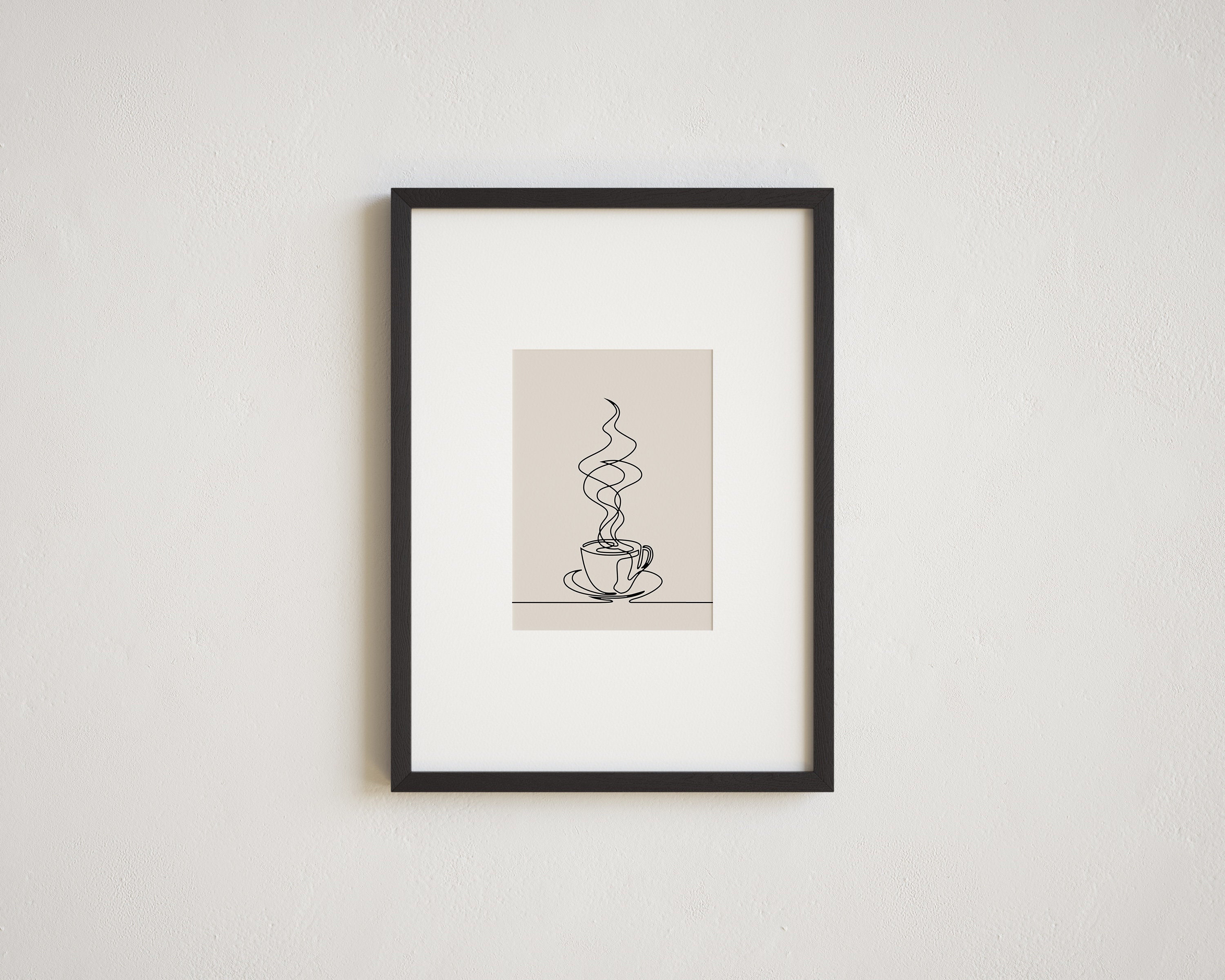Coffee One Line Art Coffee Wall Art Minimal Coffee Print - Etsy